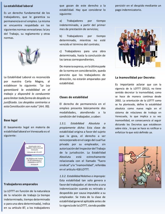 Triptico Estabilidad Laboral | DOCX | Business | Business and Finance