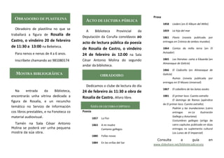 Actividades para conmemorar o Día de Rosalía. Biblioteca Provincial da ...