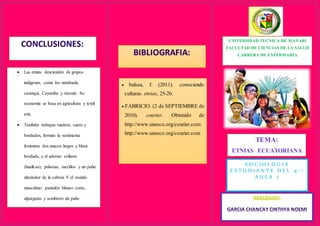 Triptico sobre etnias ecuatorianas | DOCX