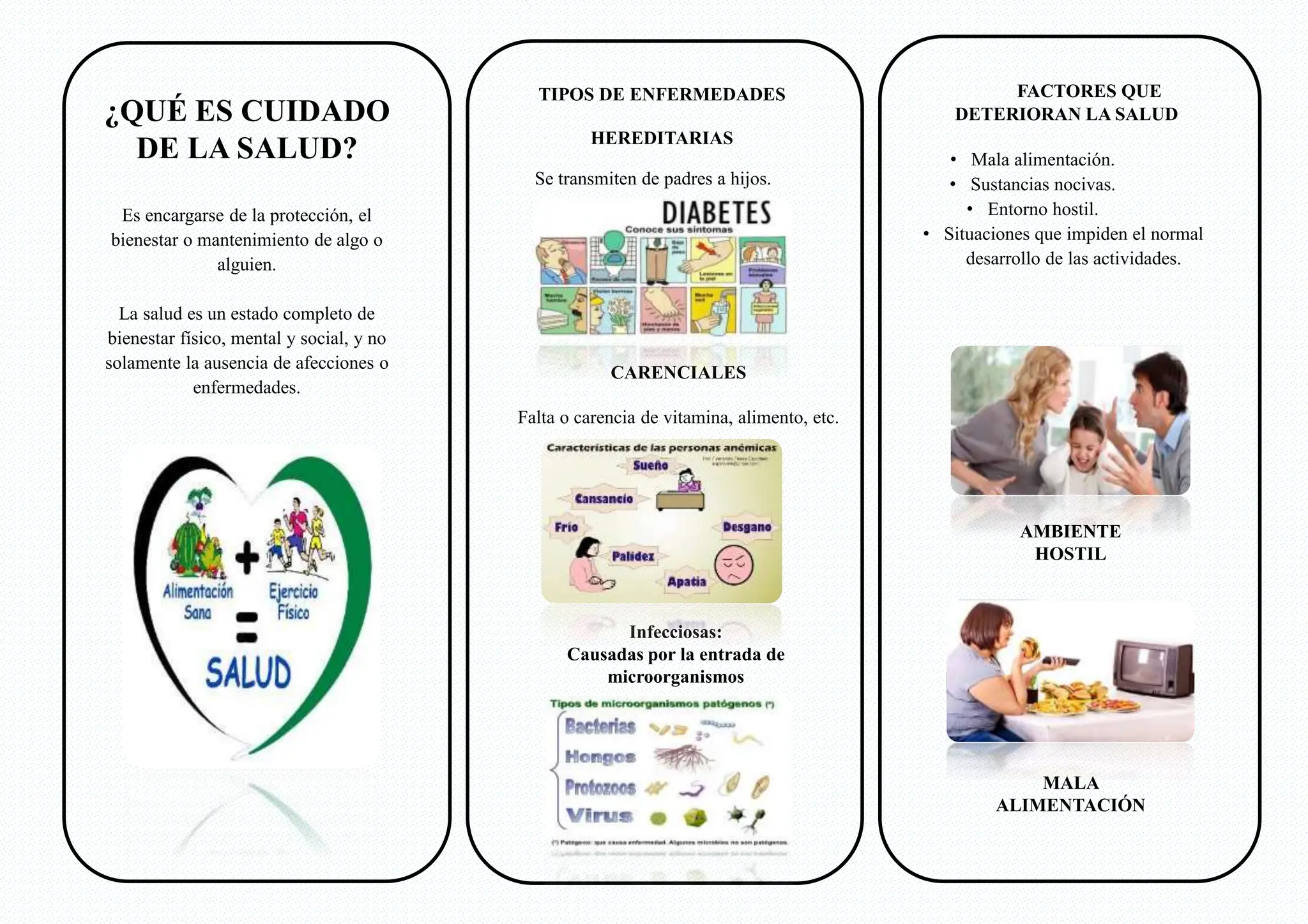 Tríptico sobre la salud, cuidados e higiene | PPTX