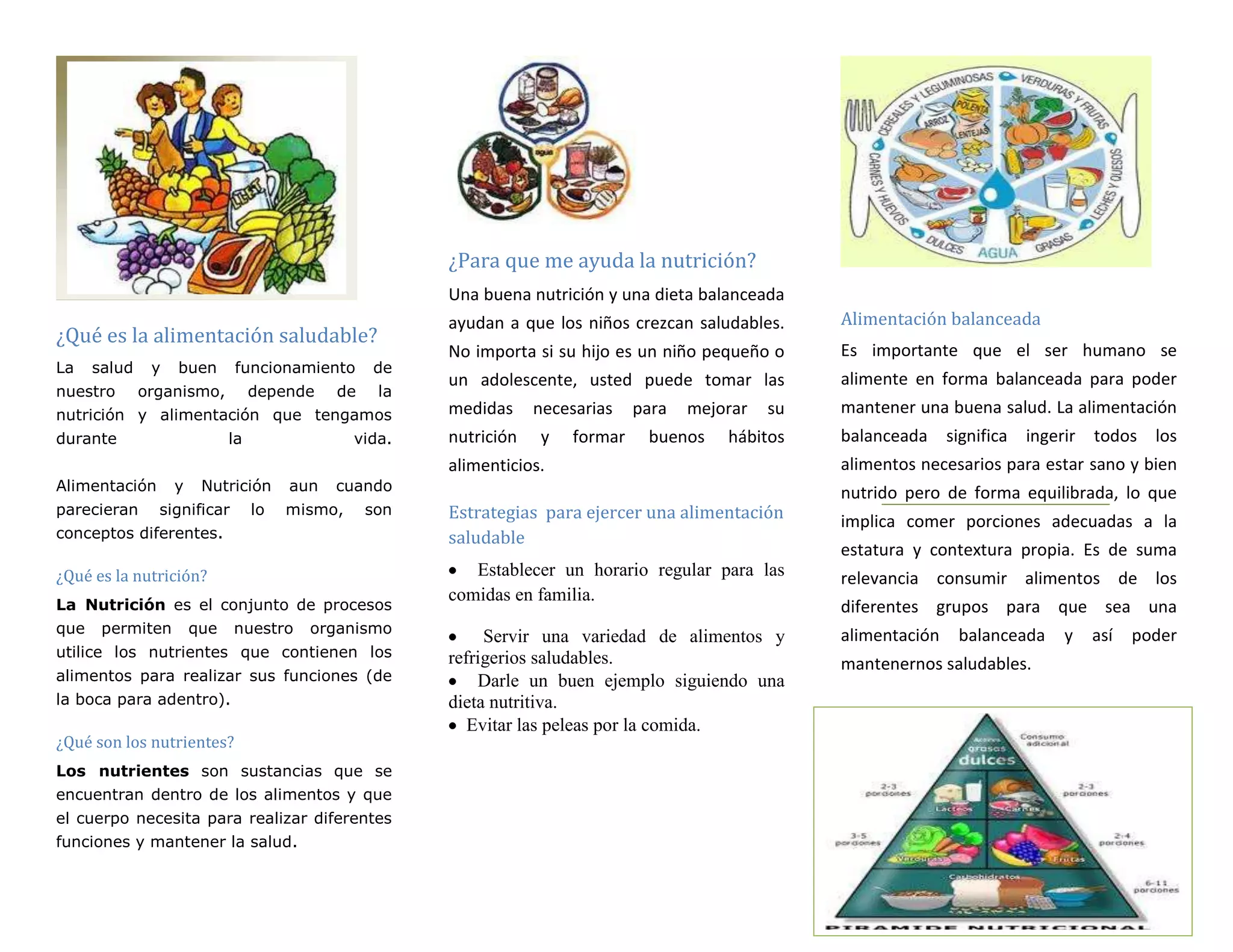 Triptico alimentacion saludable | PPT