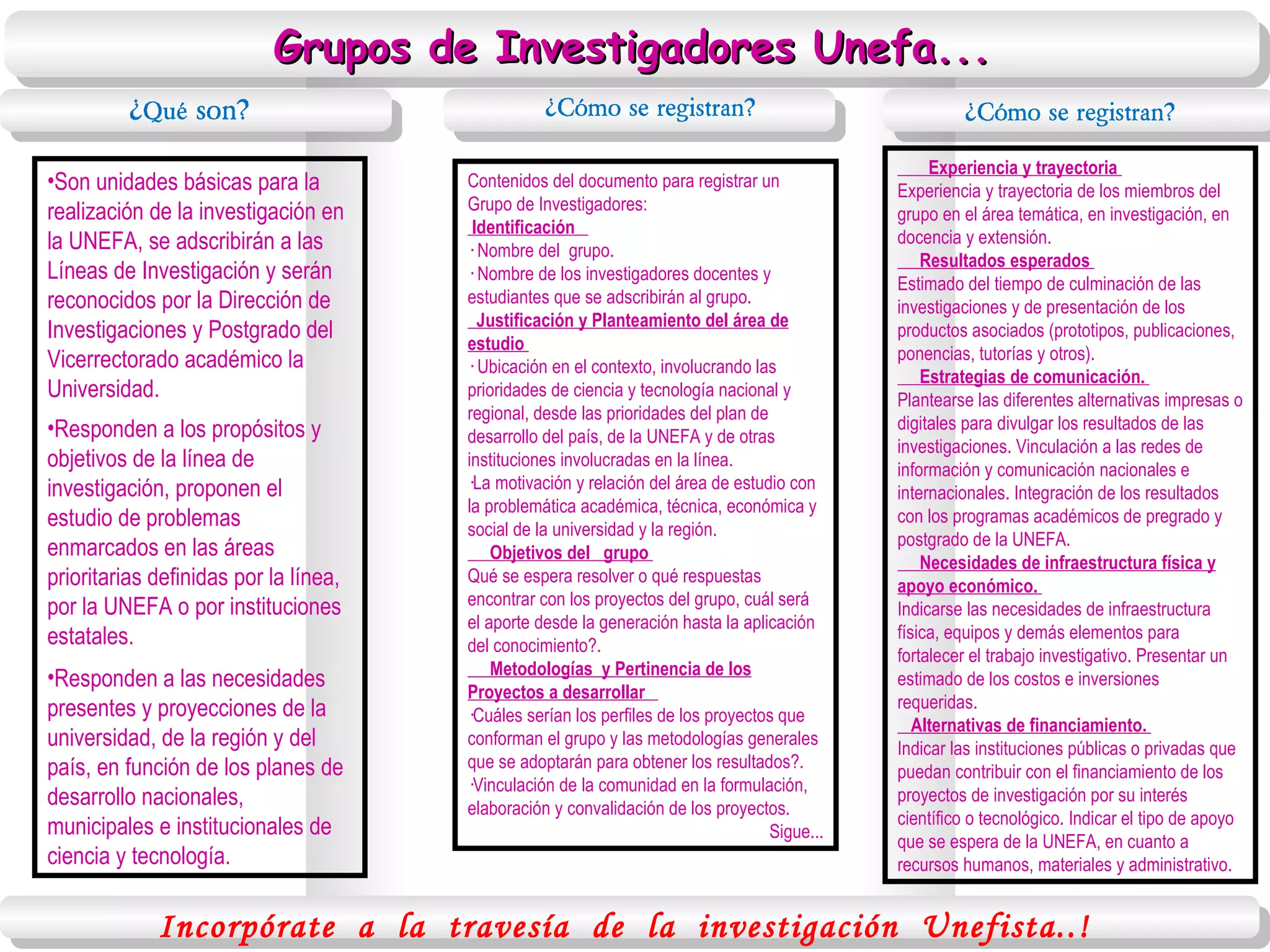 Triptico de los grupos de investigacion | PPT