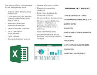 Triptico excel avanzado | DOCX