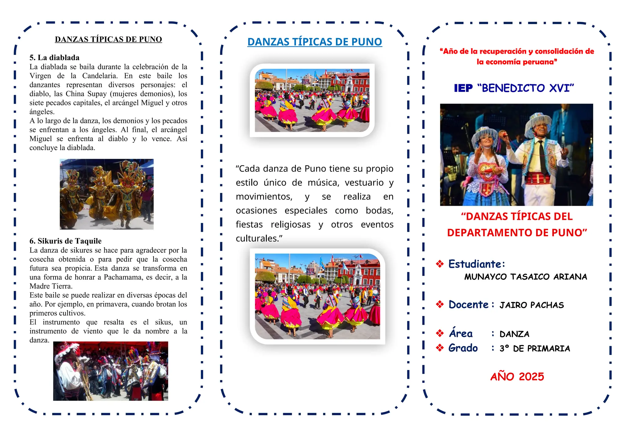 TRIPTICO PUNO TRABAJO DE DANZA DEL PERÚD | DOCX