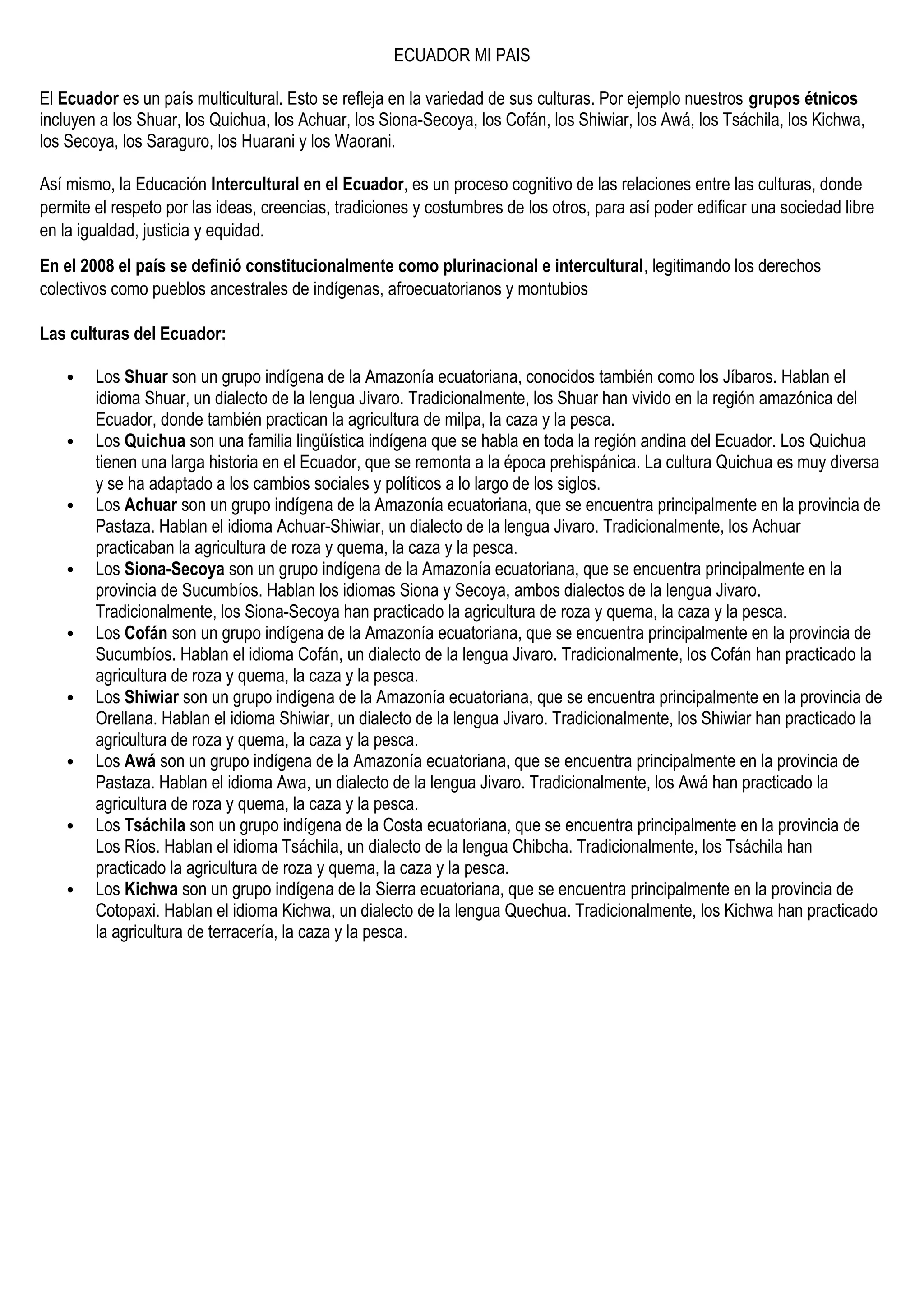 TRIPTICO REGIONES DEL ECUADOR SIERRA COSTA Y ORIENTE | DOCX