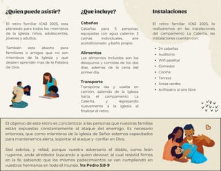 Triptico Retiro Familiar 2025 para familias de iglesia | PDF