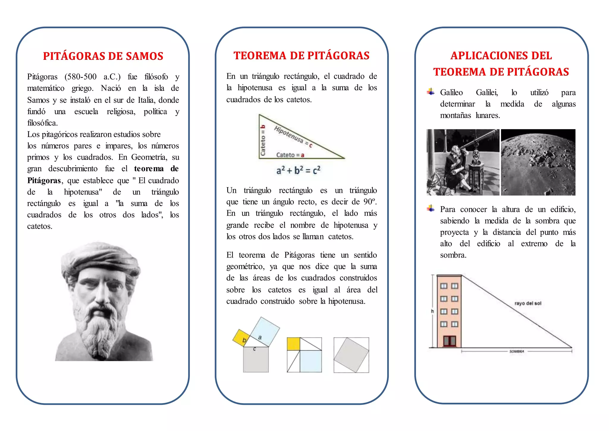 Triptico teorema de pitagoras | DOCX