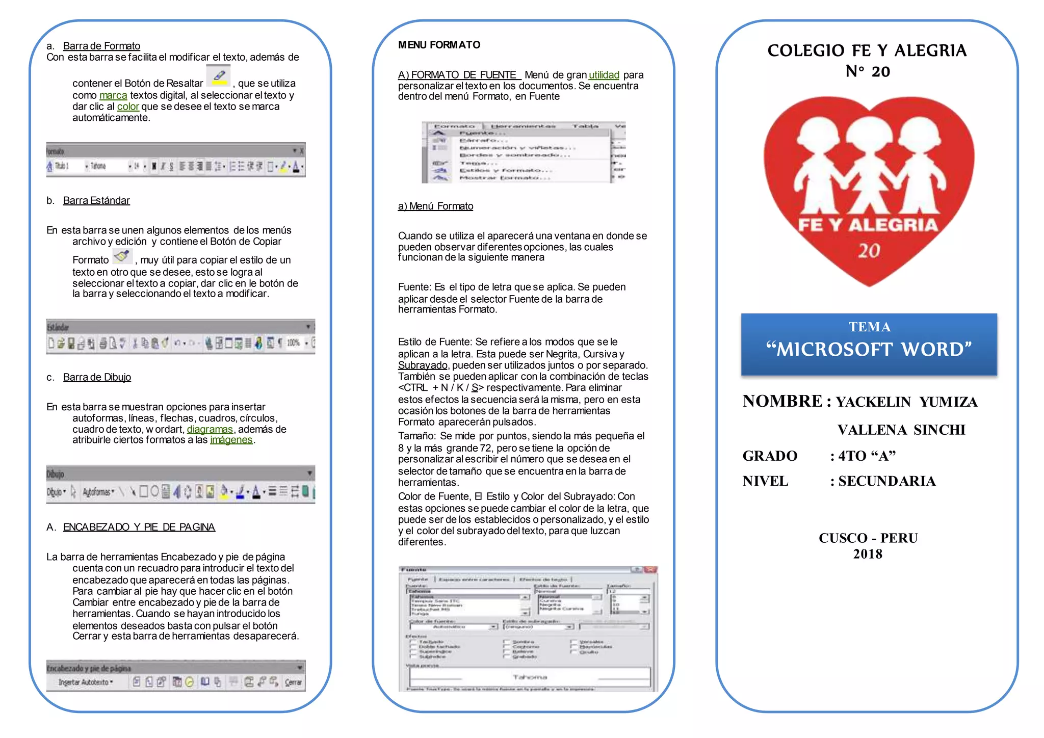 Triptico word | DOCX