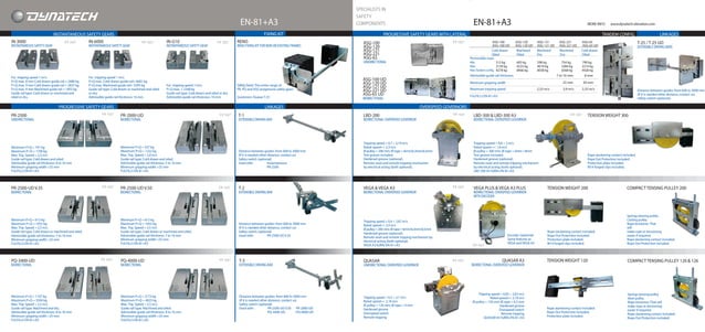 Dynatech elevator safety components catalog - Overspeed governors, lift ...