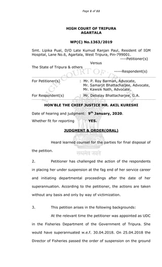 Tripura hc rights of government employee | PDF