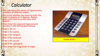 trigonometry and application | PPTX