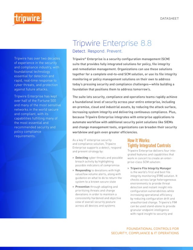 Tripwire enterprise 87_datasheet | PDF
