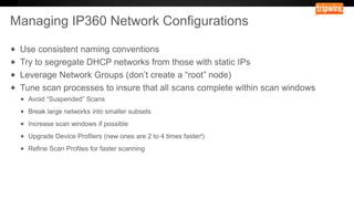 Tripwire IP360 Vulnerability Management Scanning Best Practices | PPTX