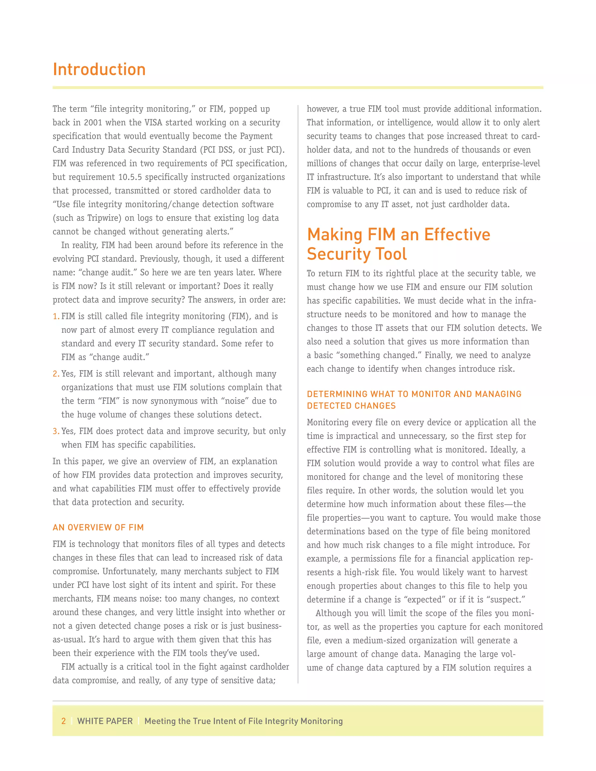 Meeting the True Intent of File Integrity Monitoring | PDF | Operating Systems | Computer ...