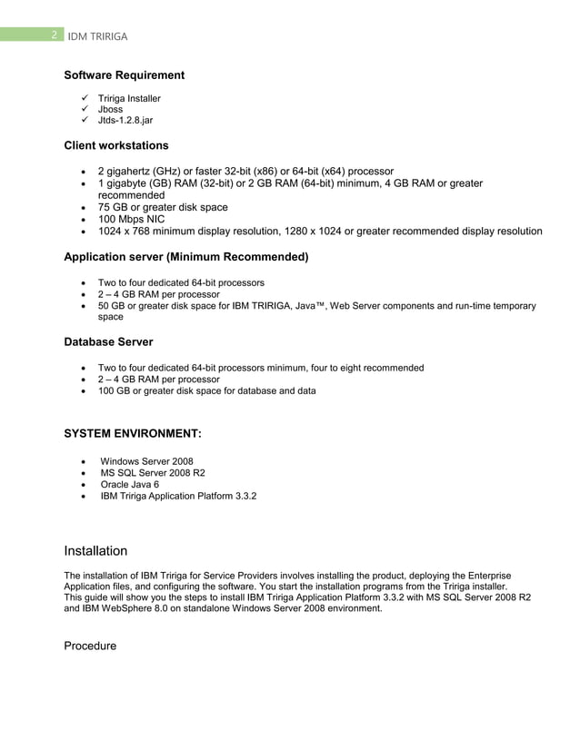 Tririga Deployment / Installation Step by Step Guide | DOCX