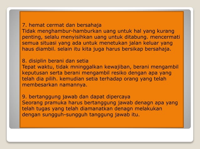 Tri satya dan dasa dharma pramuka | PPTX