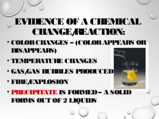 evidence of a chemical reaction | PPTX