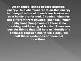 evidence of a chemical reaction | PPTX
