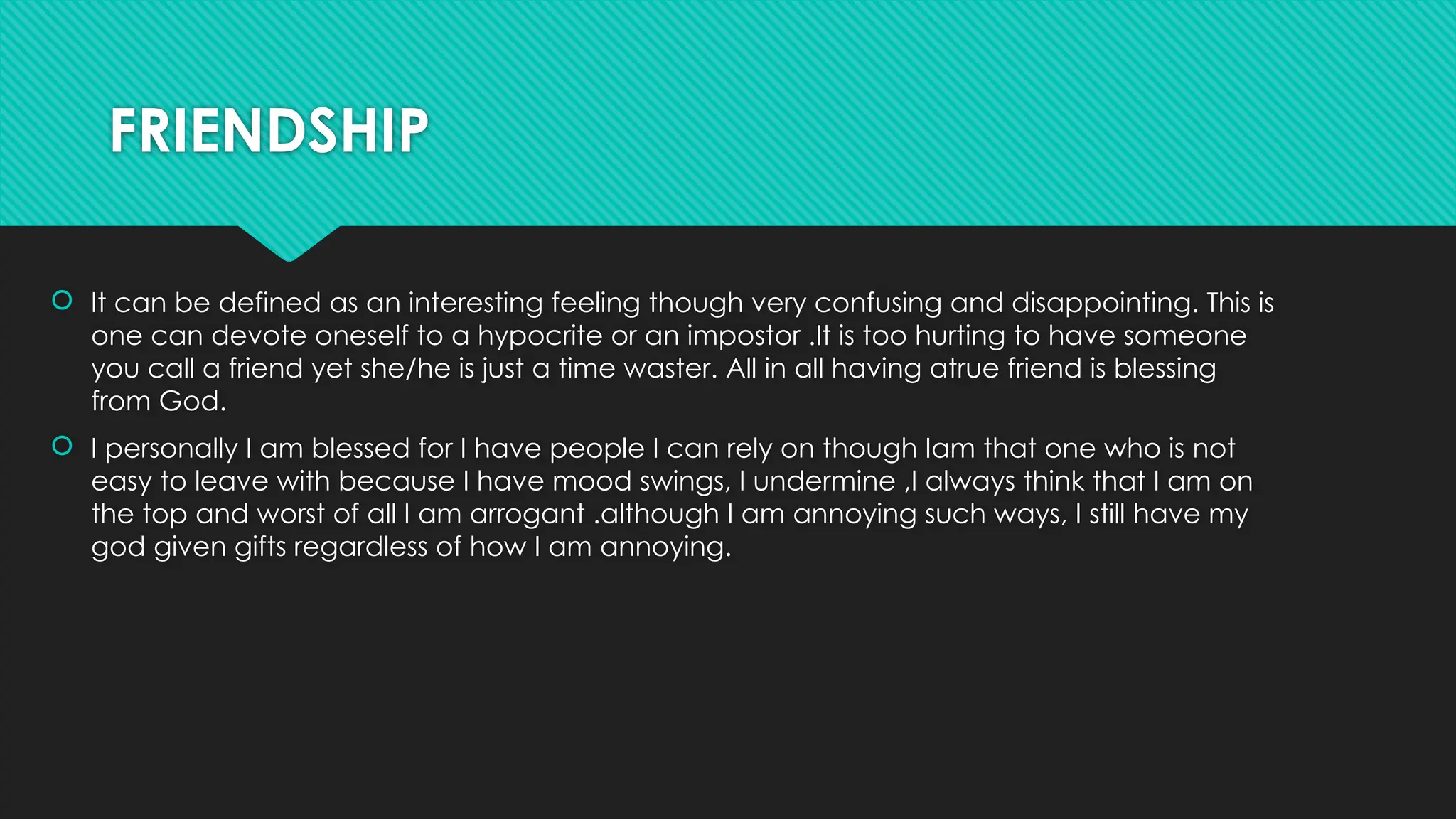 trisha presentation about friendshipand family | PPT