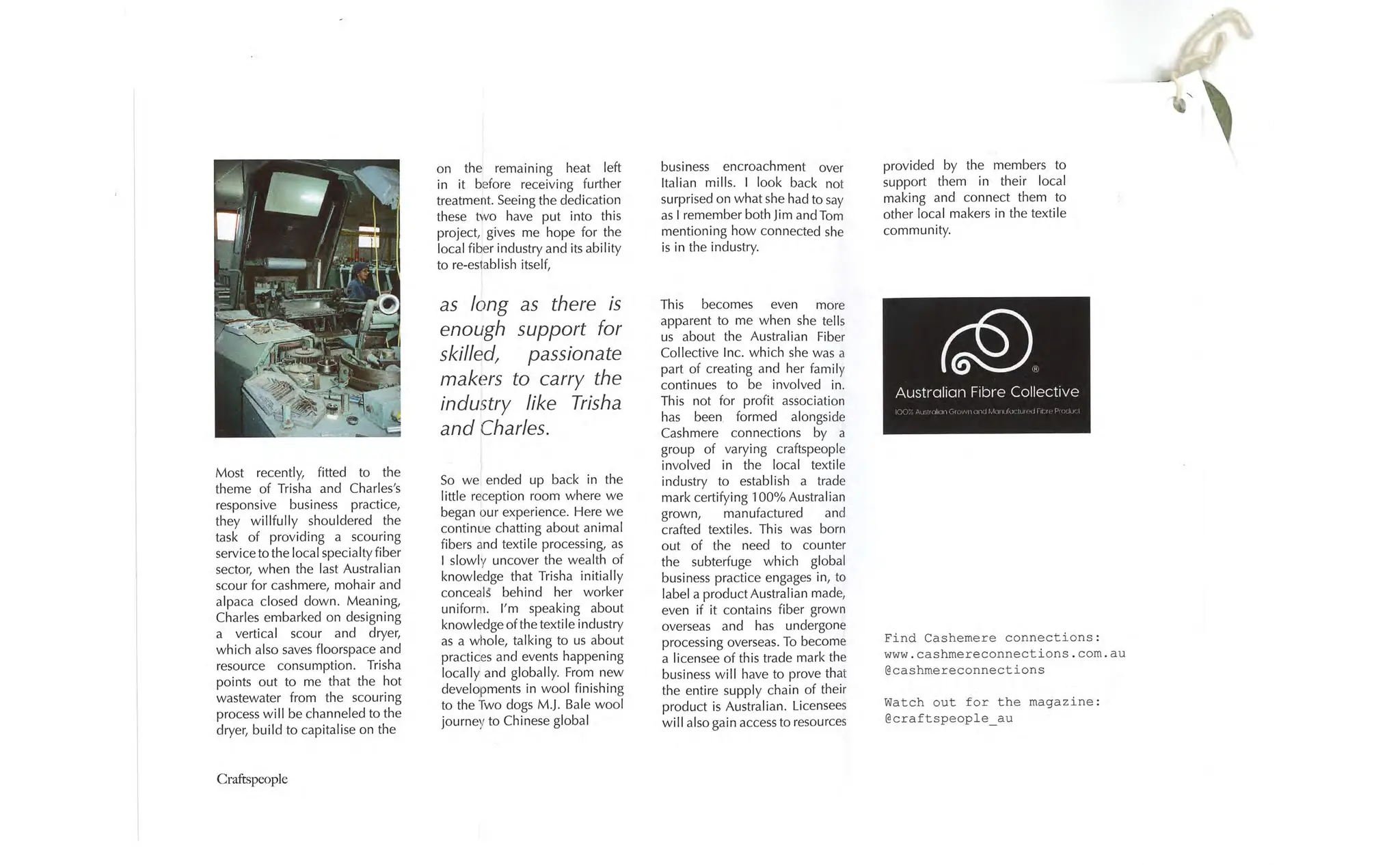 Craftspeople Magazine Cashmere Connections | PDF