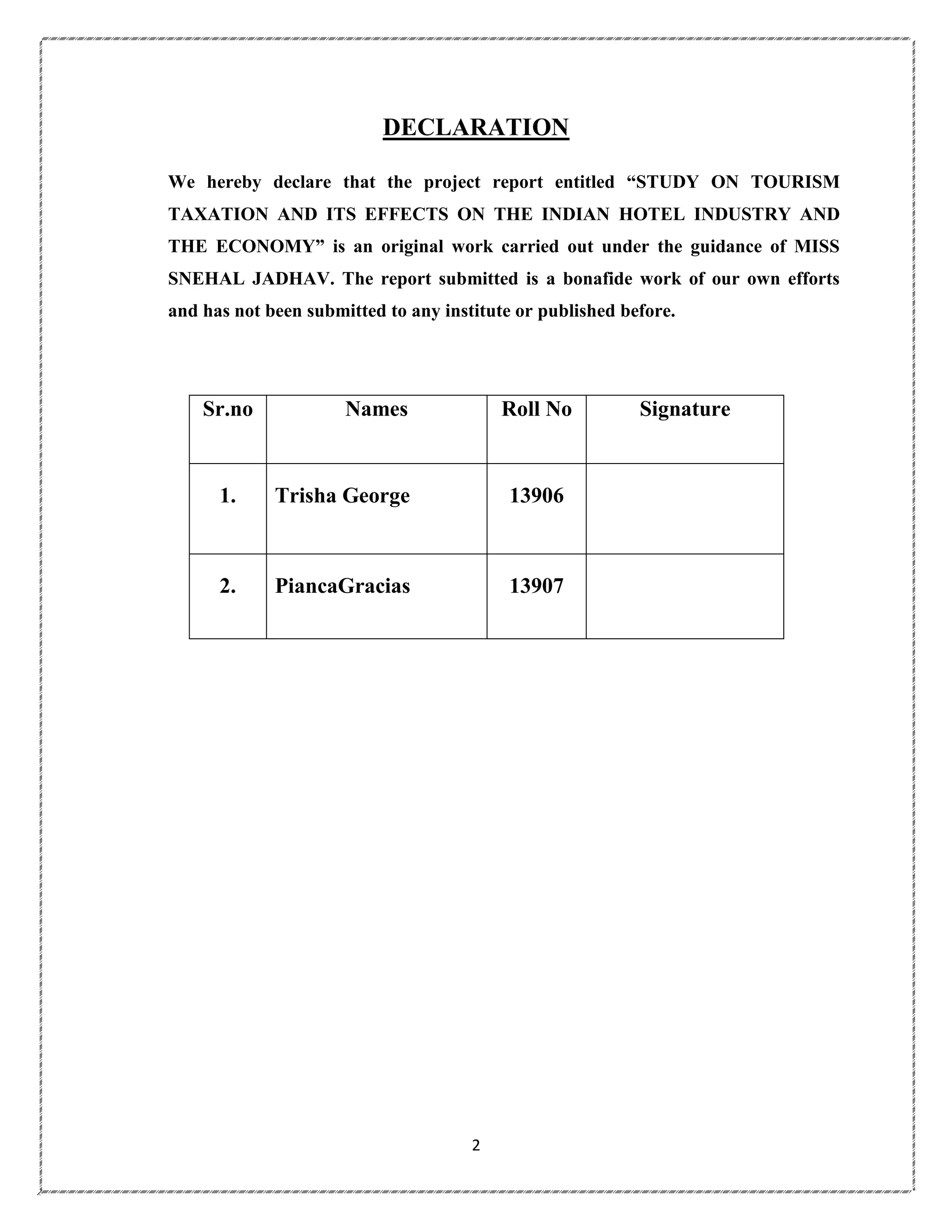 Tourism Taxation in the Hotel industry | PDF