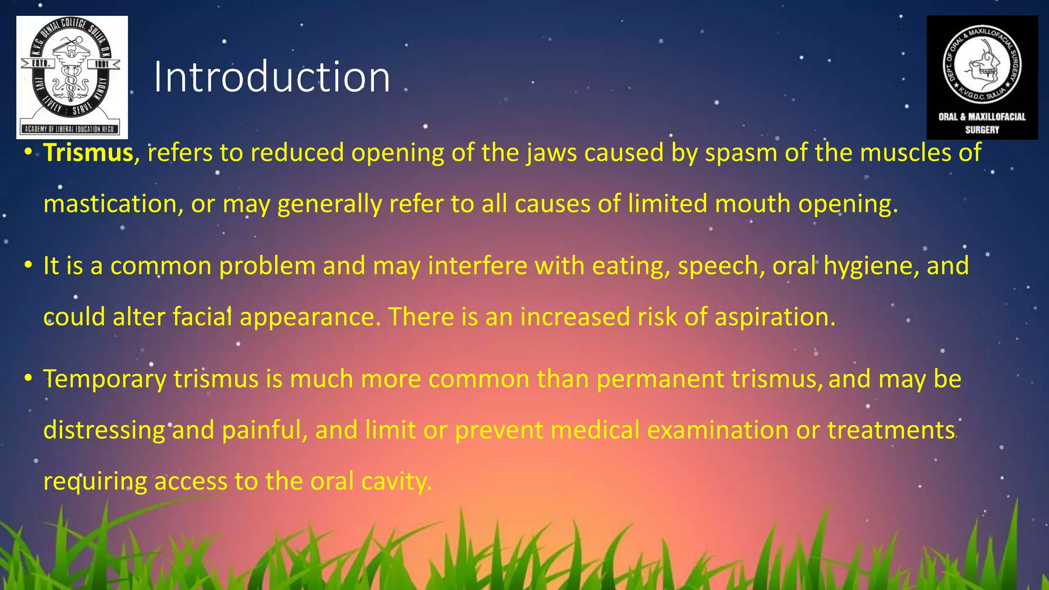 Differential Diagnosis of Trismus | PPTX