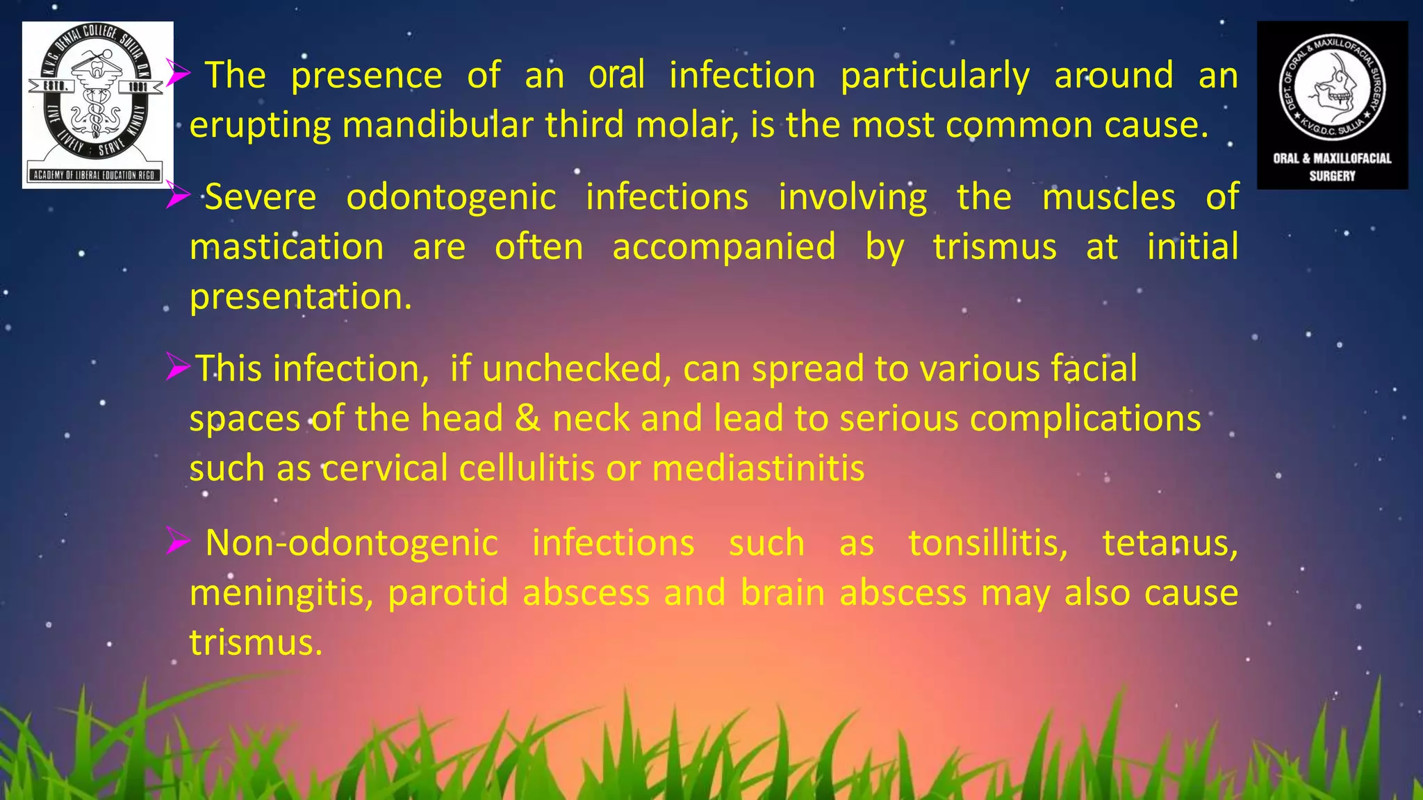 Differential Diagnosis of Trismus | PPTX