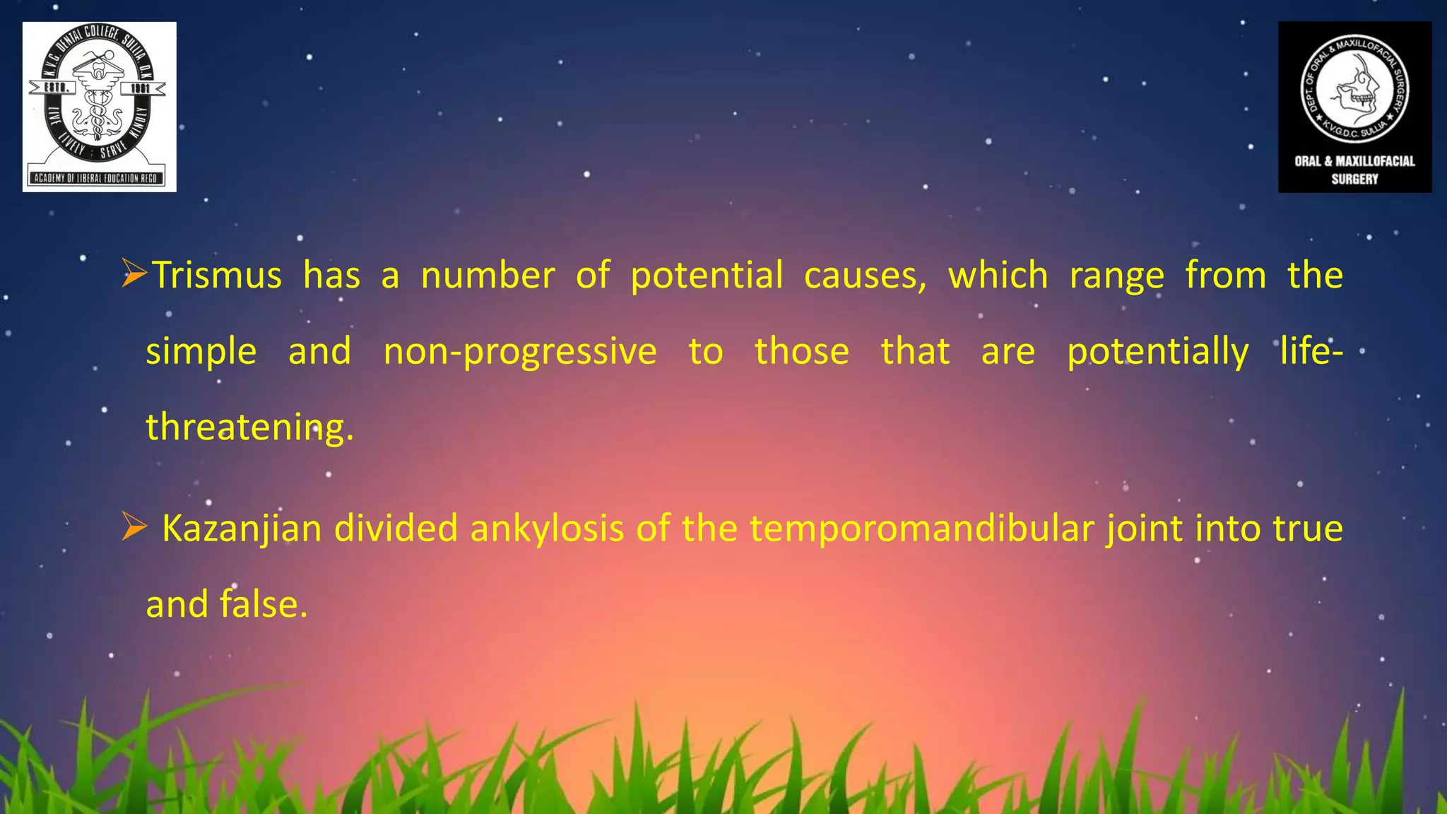 Differential Diagnosis of Trismus | PPTX