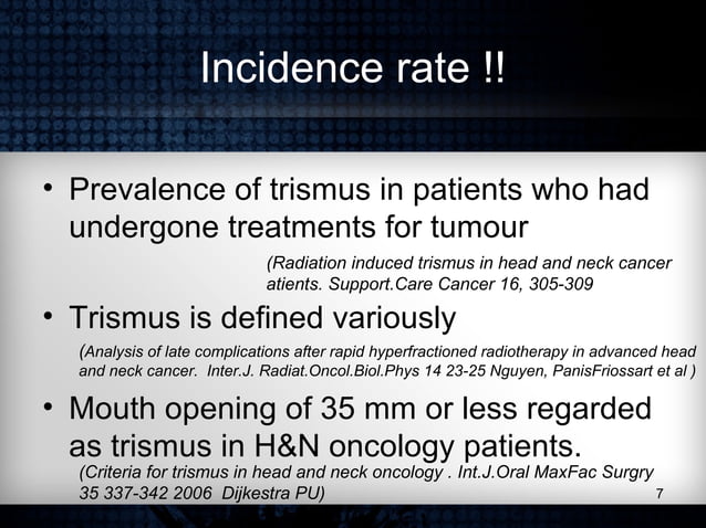 Trismus systematic review | PPT