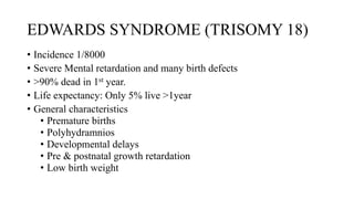 Trisomy 21 and other chromosomal abnormalities | PPTX