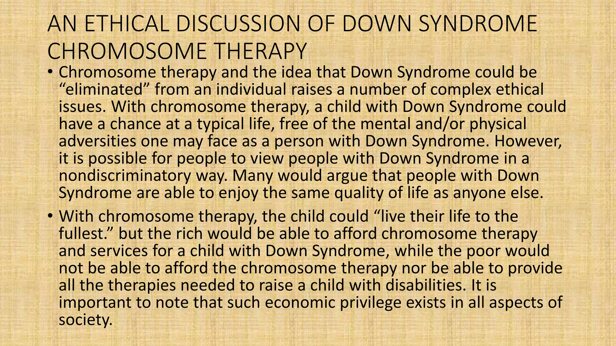 Trisomy in chromosomes and Down Syndrome | PPT