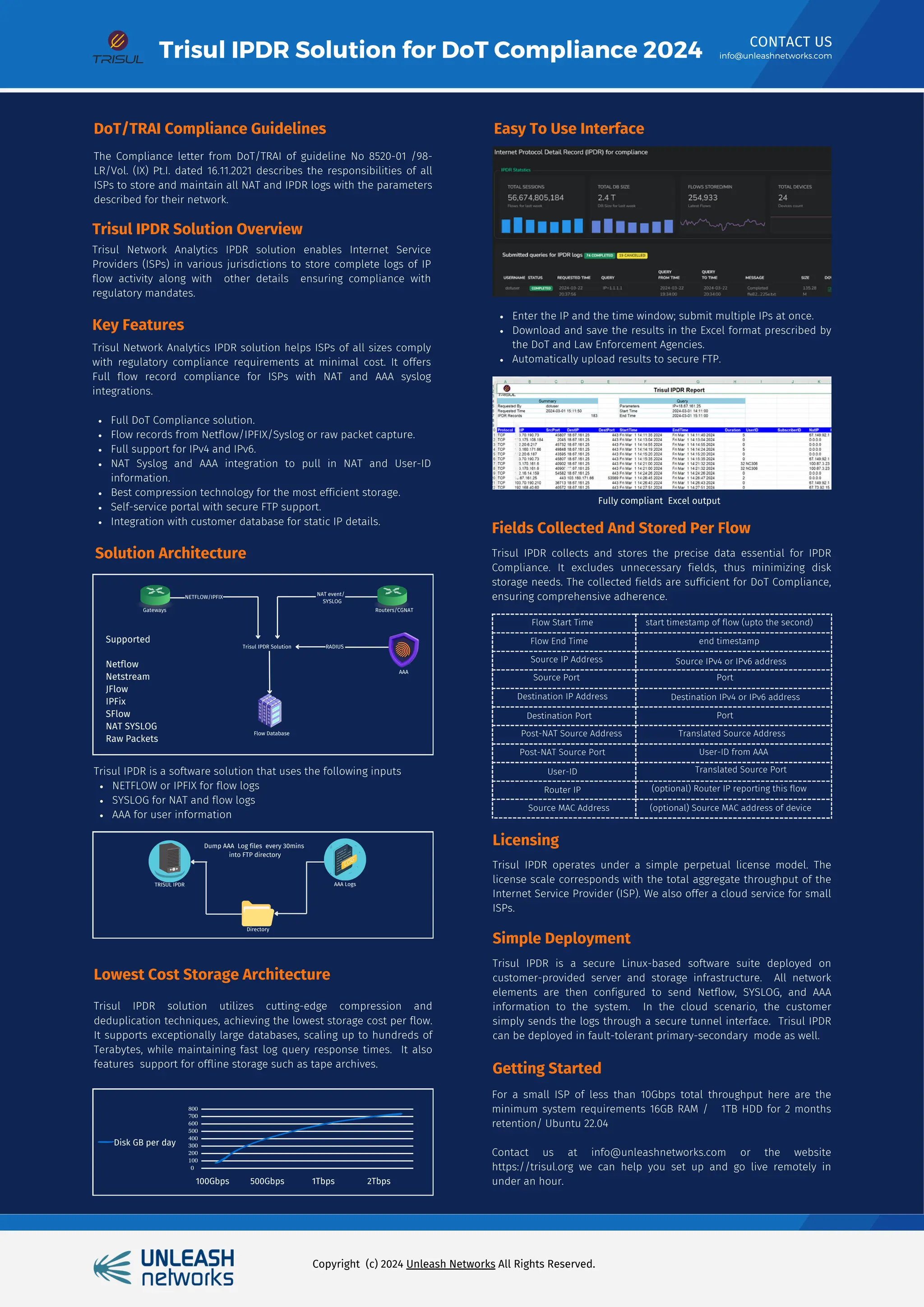 Trisul IPDR DoT Compliance Datasheet for ISPs | PDF