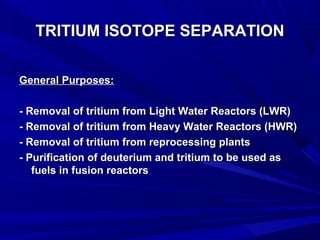 Tritium isotope separation | PPT