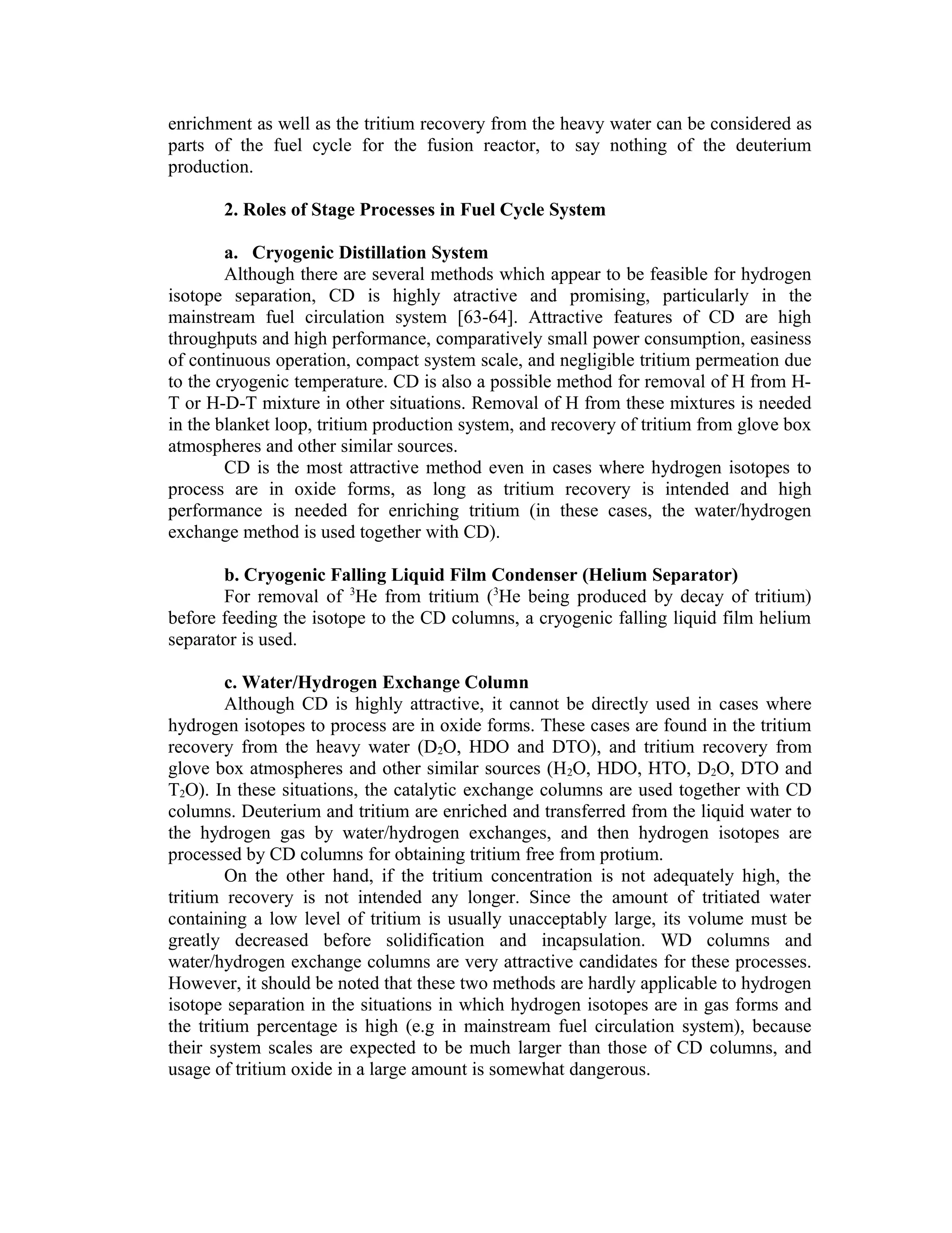 Tritium isotope separation | DOC