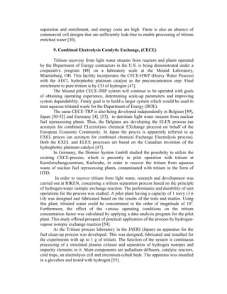 Tritium isotope separation | DOC