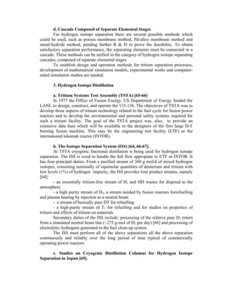 Tritium isotope separation | DOC