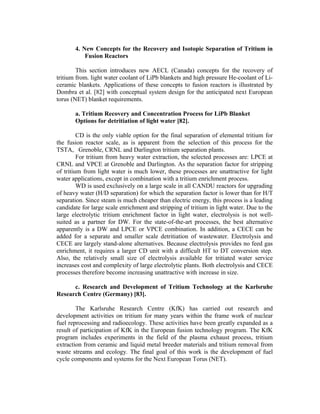 Tritium isotope separation | DOC