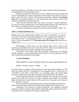 Tritium isotope separation | DOC