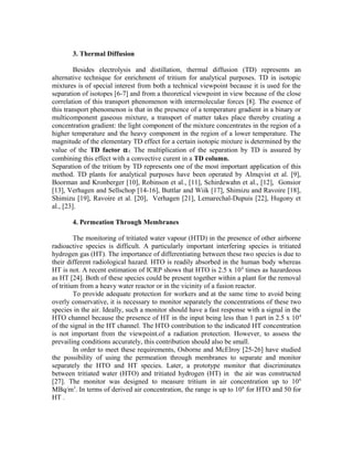 Tritium isotope separation | DOC