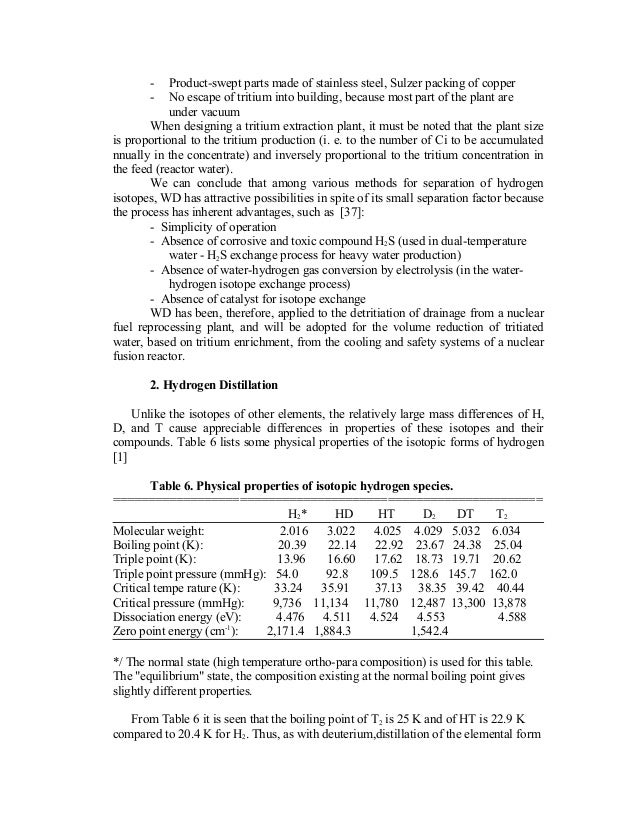 Tritium isotope separation