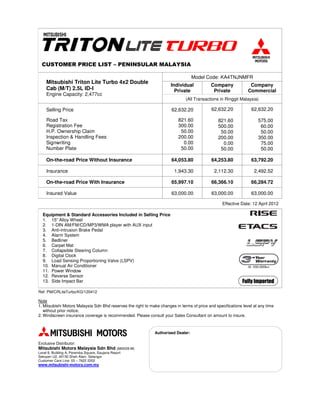 Mitsubishi Triton Lite Turbo | PDF