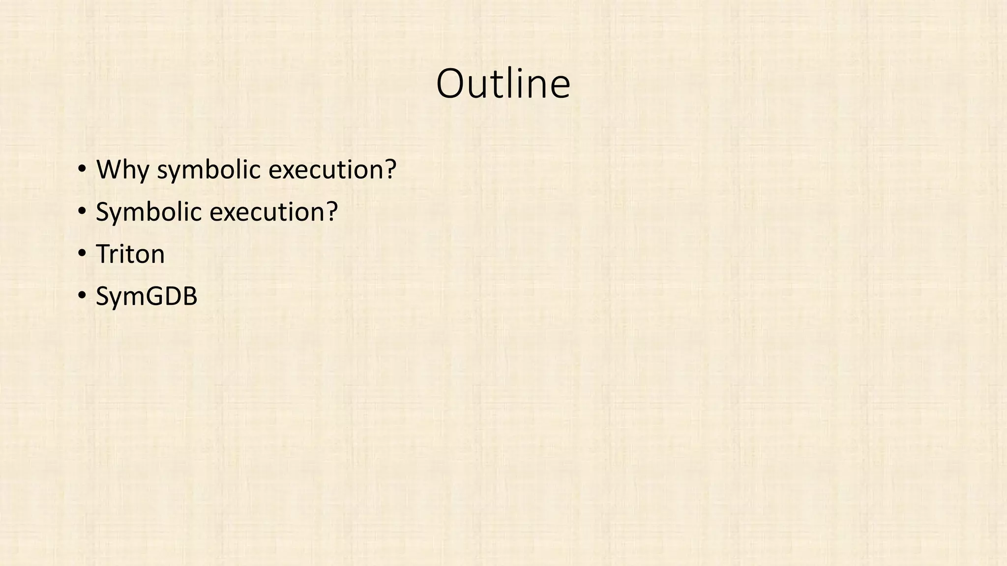 Triton And Symbolic Execution On Gdb Ppt