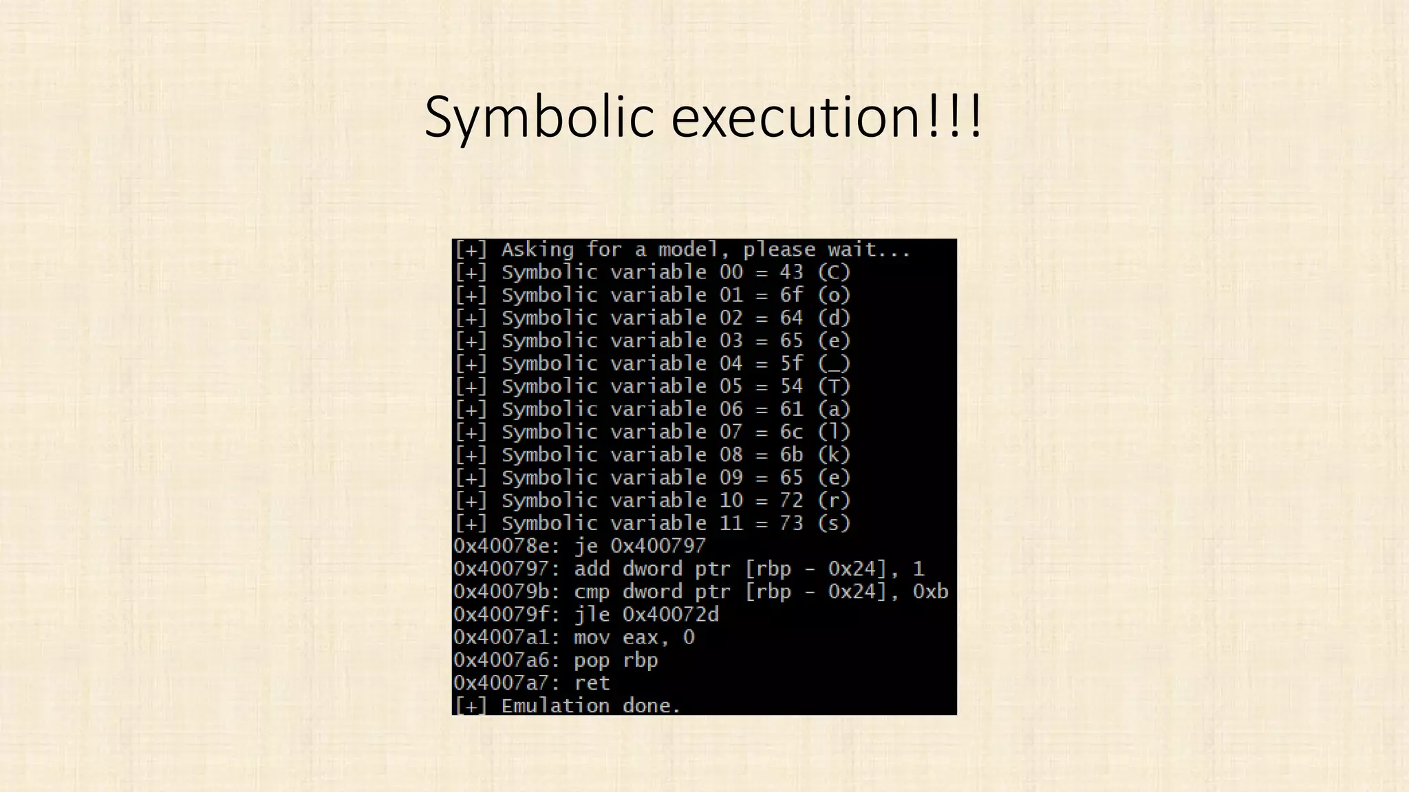 Triton And Symbolic Execution On Gdb Ppt