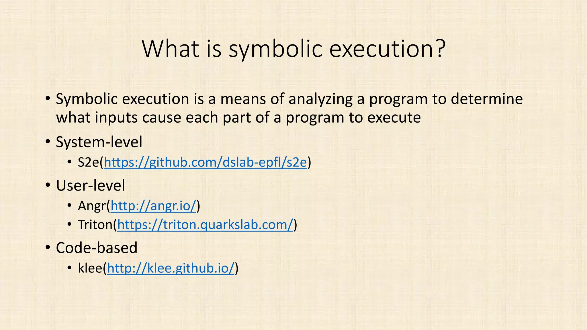 Triton And Symbolic Execution On Gdb Ppt