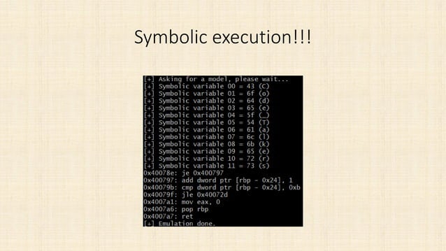 Triton and symbolic execution on gdb | PPT