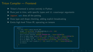Inside the Triton compiler - Peter Bell - May 2023 | PDF