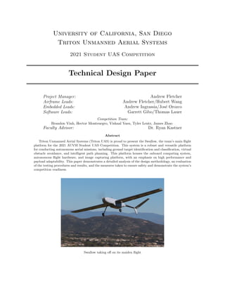 Triton UAS Technical Design Paper 2020-2021 | PDF