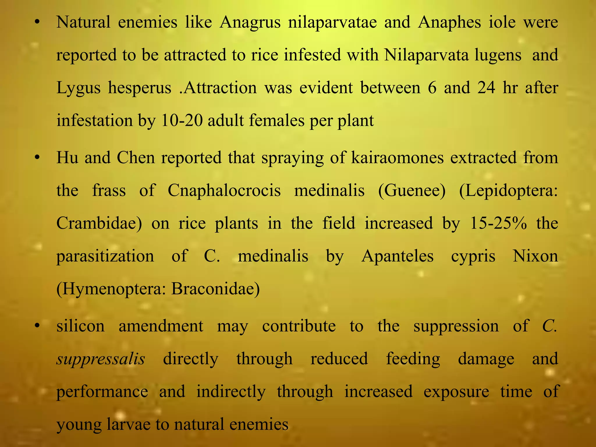 TRITROPHIC INTERACTIONS IN INSECT PESTS OF RICE | PPTX