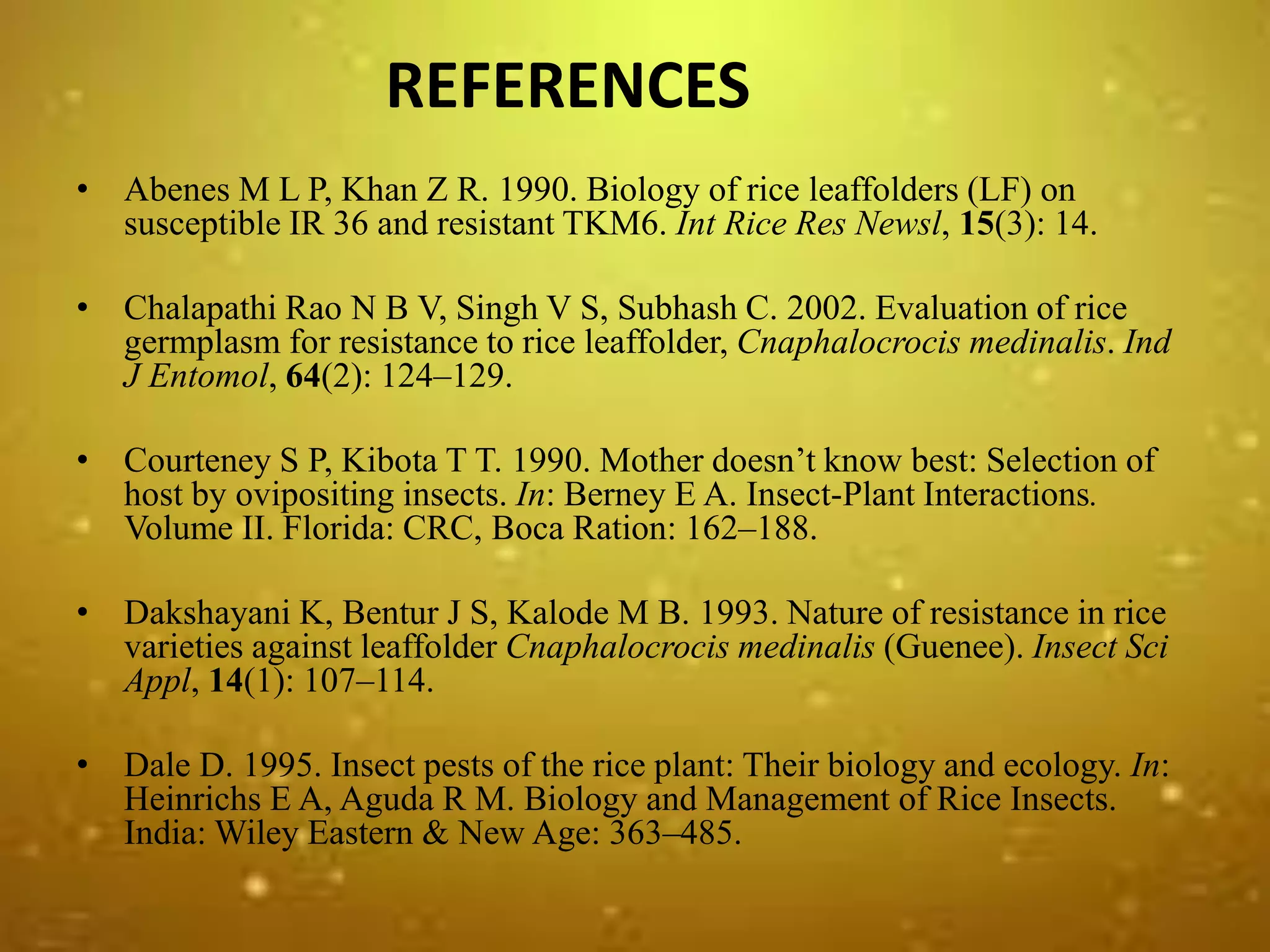 TRITROPHIC INTERACTIONS IN INSECT PESTS OF RICE | PPTX