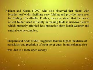 TRITROPHIC INTERACTIONS IN INSECT PESTS OF RICE | PPTX